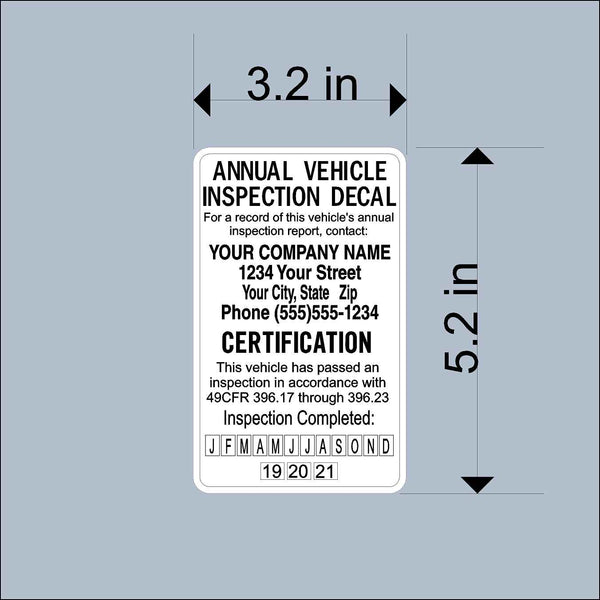 25pk Annual Vehicle Inspection Safety Decal Stickers - Trucks, Trailer ...