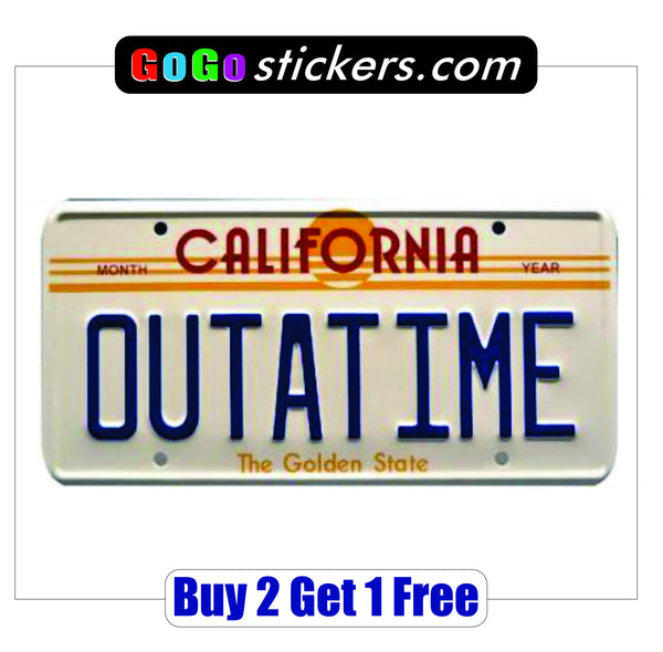 Back to the Future License Plate Sticker - OUTATIME!! BTTF ...