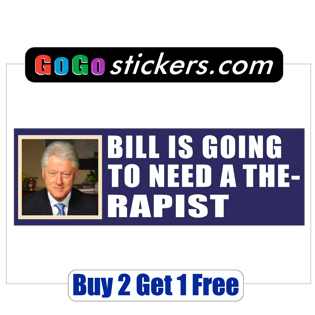 Bill Clinton - Therapist - Bumper Sticker - Blue Background - 2016 ...