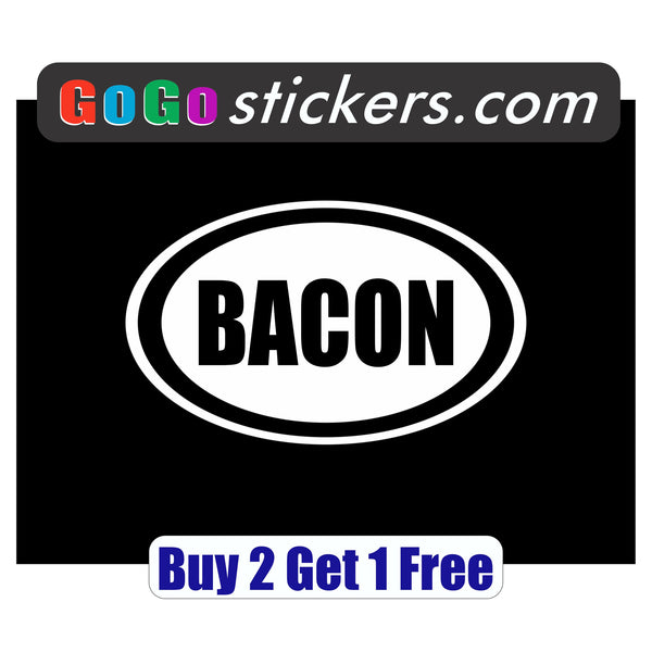 Bacon - Marathon Decal - apx 4"x6" - Funny – GoGoStickers.com