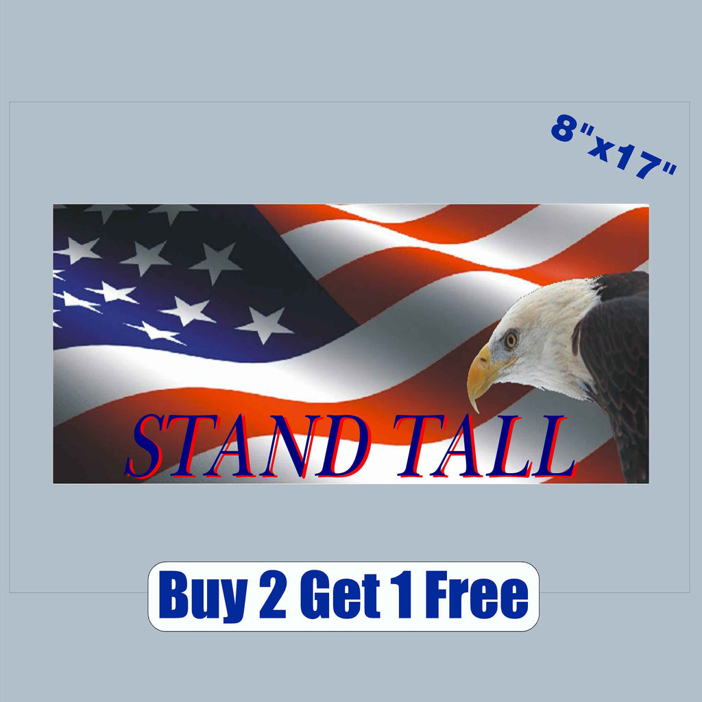 Stand Tall - American Flag Eagle - apx 8"x17" - USA - Patriotic ...